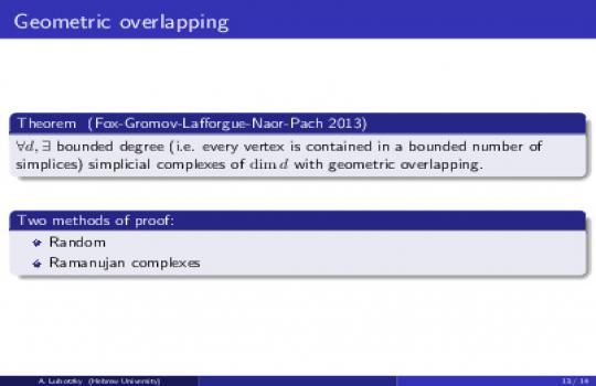 High dimensional expanders and Ramanujan complexes | www.mathtube.org