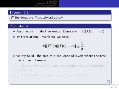 Monotonic IDLA forest and First Passage Percolation | www.mathtube.org