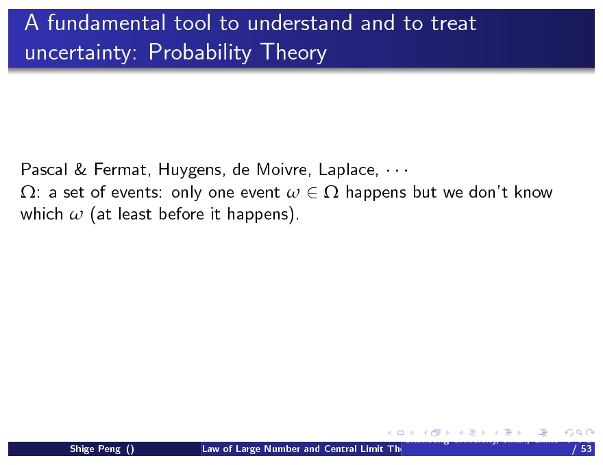 Law of Large Number and Central Limit Theorem under Uncertainty, the ...
